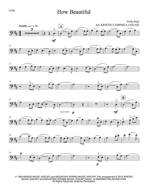 How Beautiful - Cello Solo - Horsehair Music